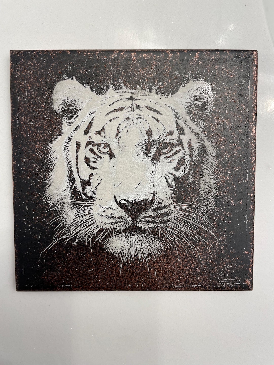 Custom Laser Engraved Ceramic Tile - Wild Cats (lions, Tigers, Leopards ...