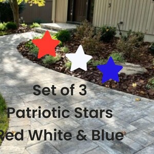 Red White Blue Yard Stars Pathway Markers All Weather Memorial Day Easy ...