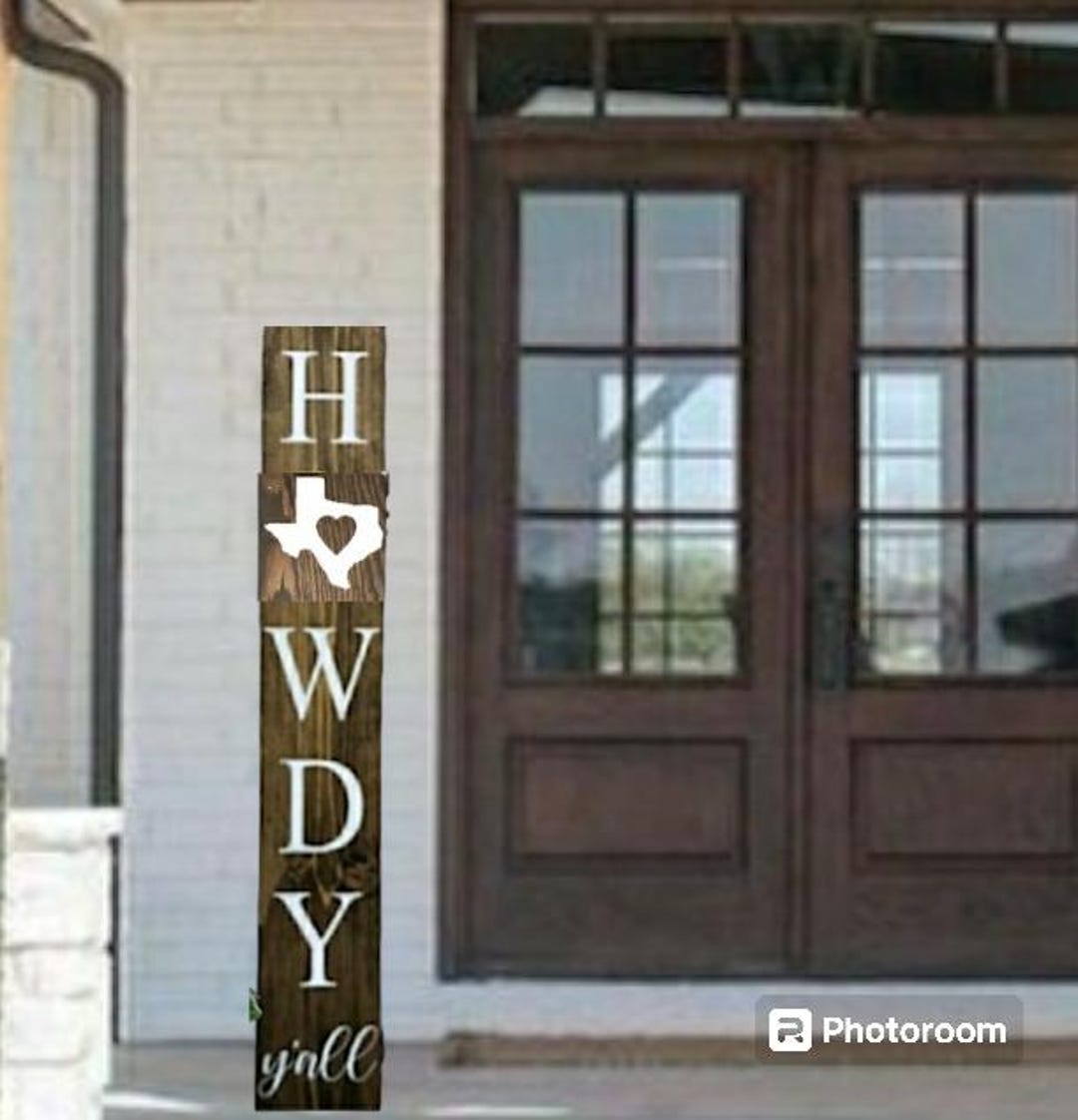 48 Inch Howdy Porch Sign With Solid Texas With Keyhole Heart Quality ...