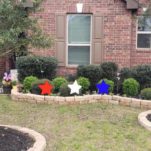Red White Blue Yard Stars Pathway Markers All Weather Memorial Day Easy ...