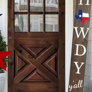 Texas Flag Porch Sign: Howdy Y'all Vertical Patriotic Decor - Etsy