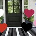 Hand Painted Large Wooden Heart Decorations Valentines Day Decor With ...