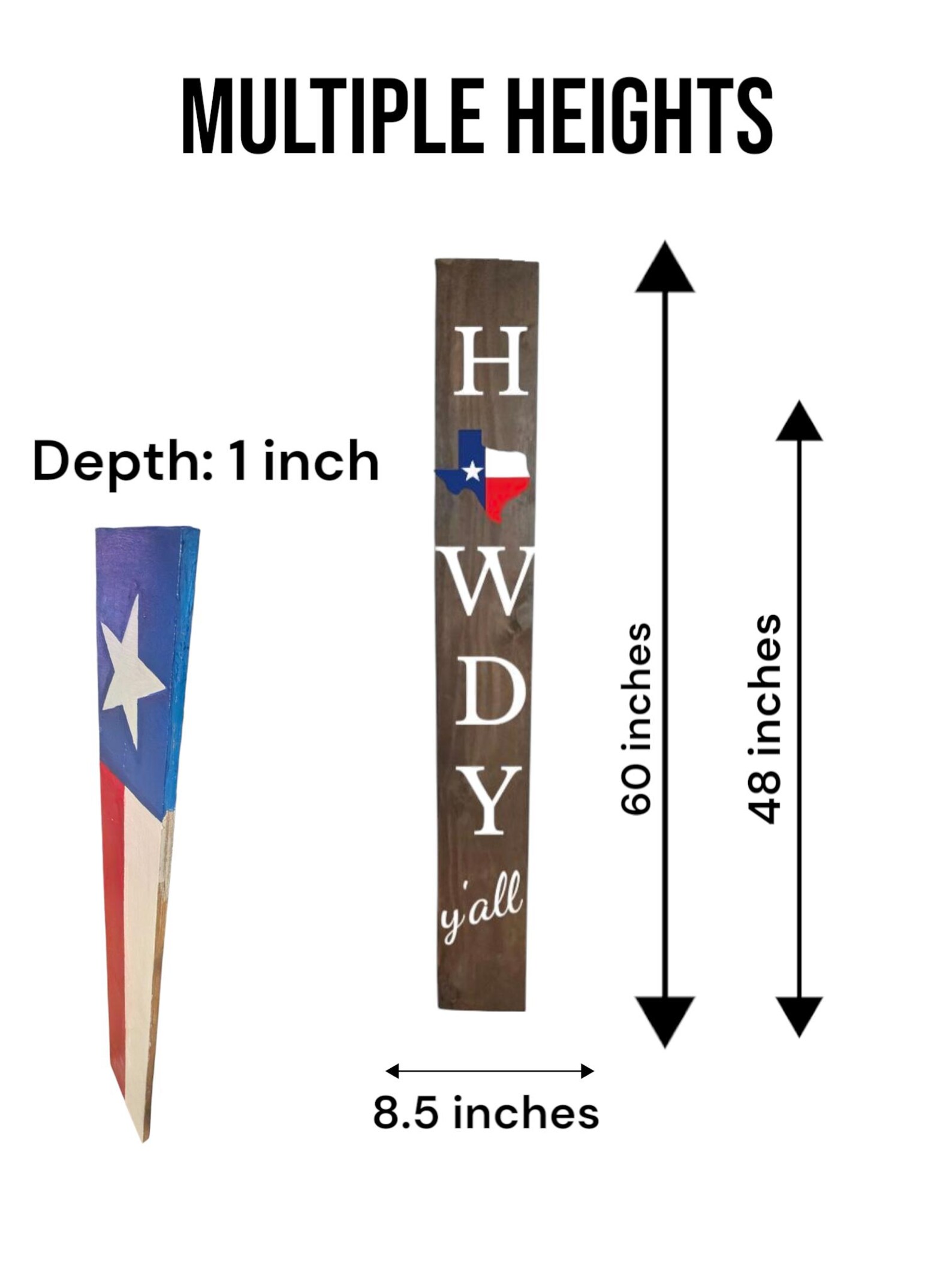 Texas Flag Porch Sign: Howdy Y'all Vertical Patriotic Decor - Etsy