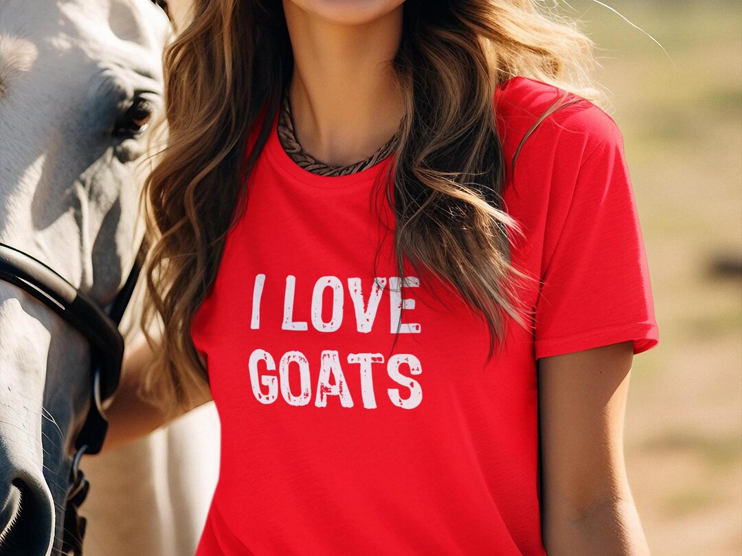 I Love Goats Shirt for Caprine Lovers Cute Tshirt for Girlfriend Goat ...