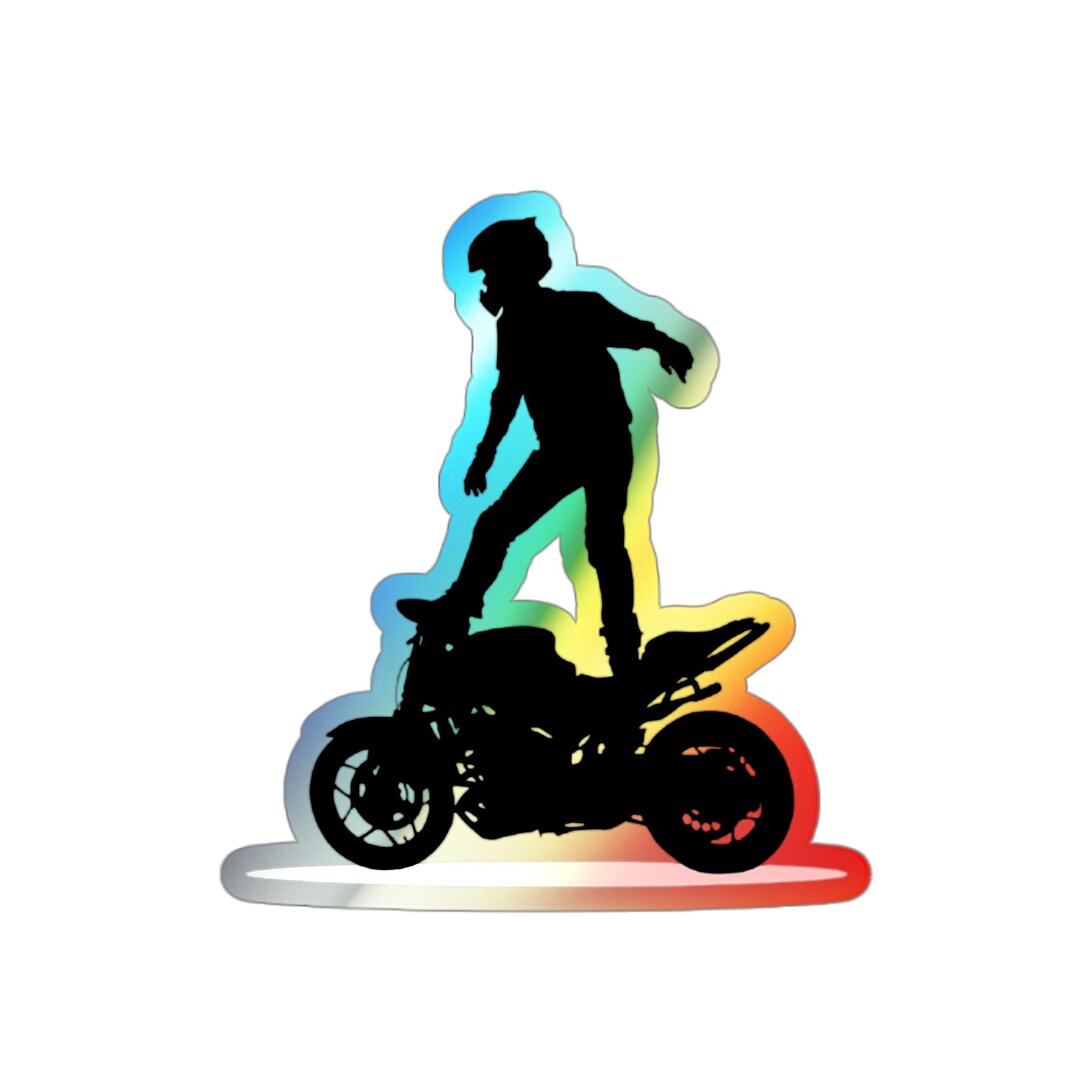 Holographic Stunt Sticker, Rainbow Reflective Decal, Sparkly Motorbike ...