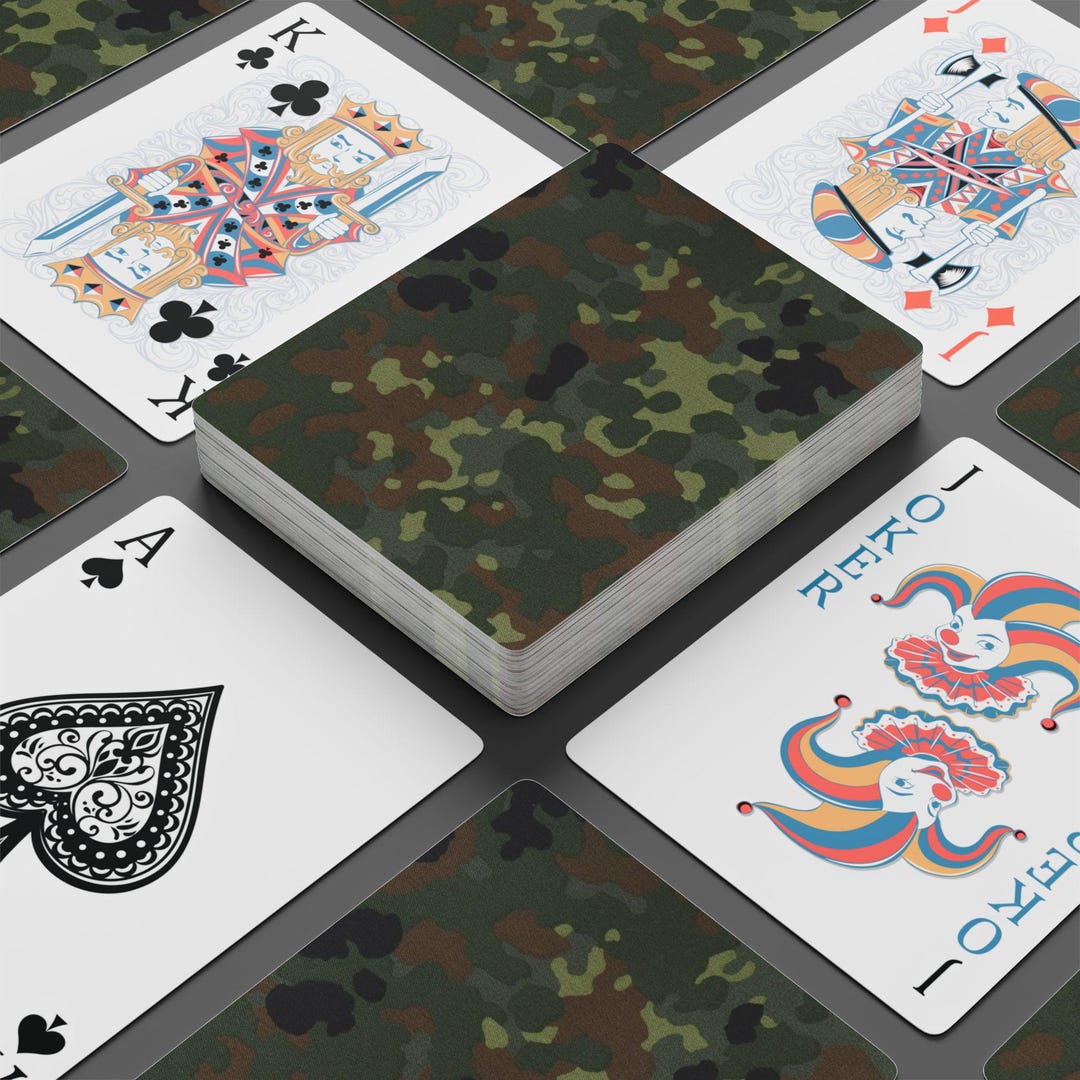 Flecktarn Camouflage Playing Cards, Military Camo Deck for Poker, Card ...
