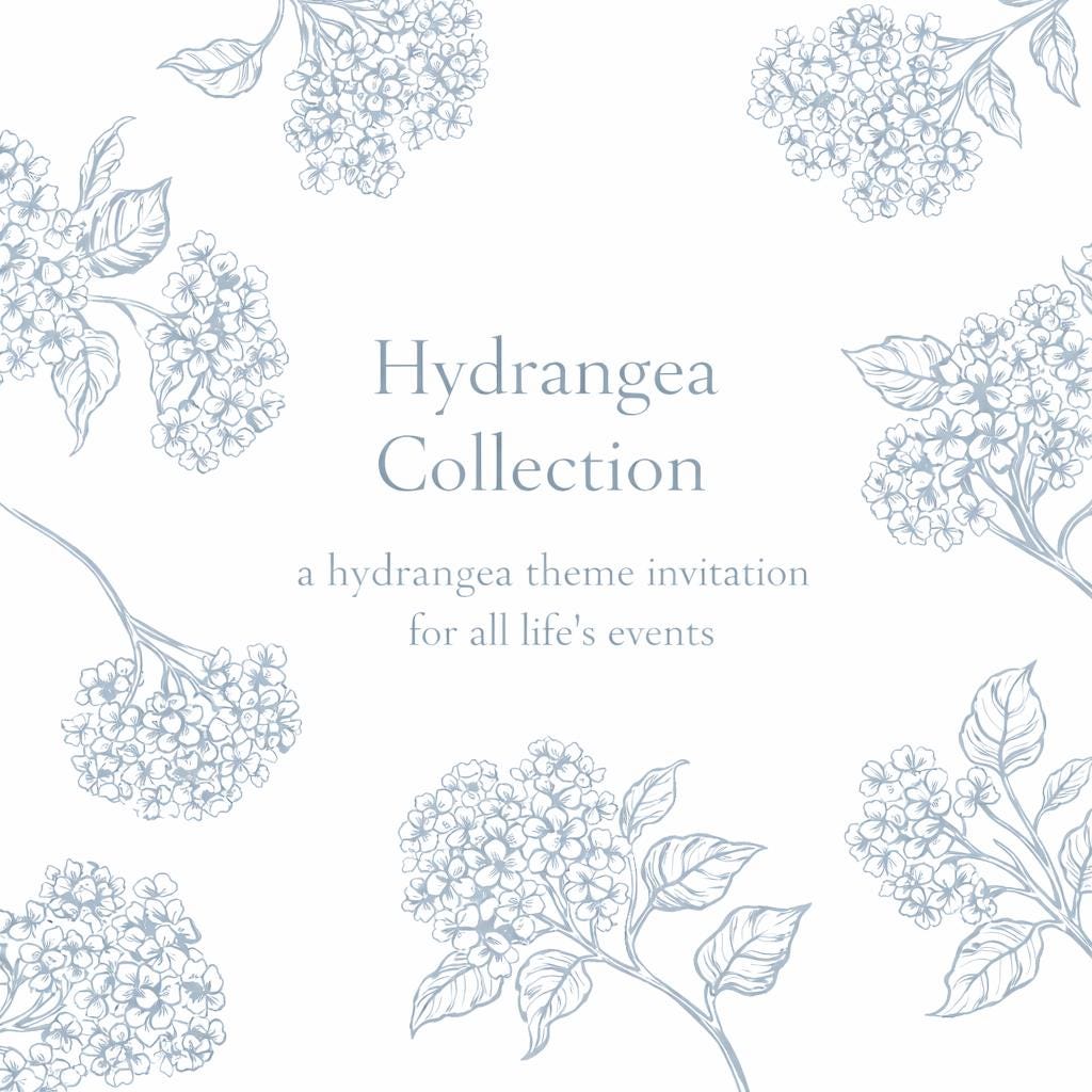 Elegant Blue Hydrangea Bridal Shower Invitation, Floral Bridal Shower ...