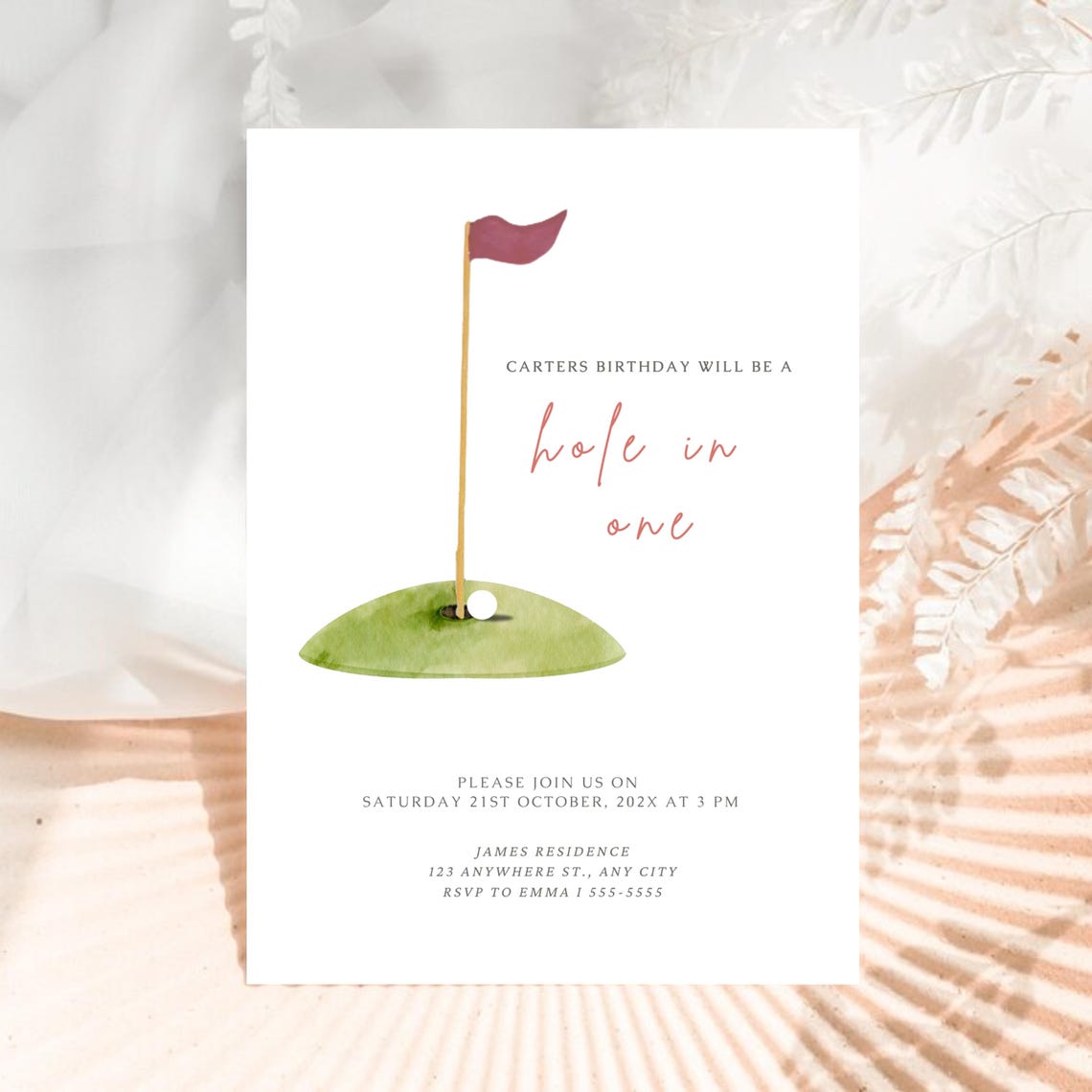 Golf Baby Shower Bundle I Invitation, Diaper Raffle, Thank You Card ...