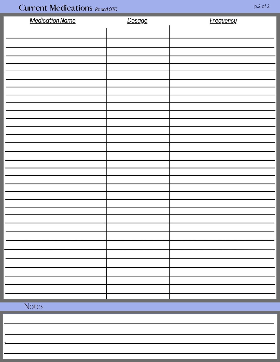 Personal Health Record, Medicationtracker, and Vital Sign Log - Etsy