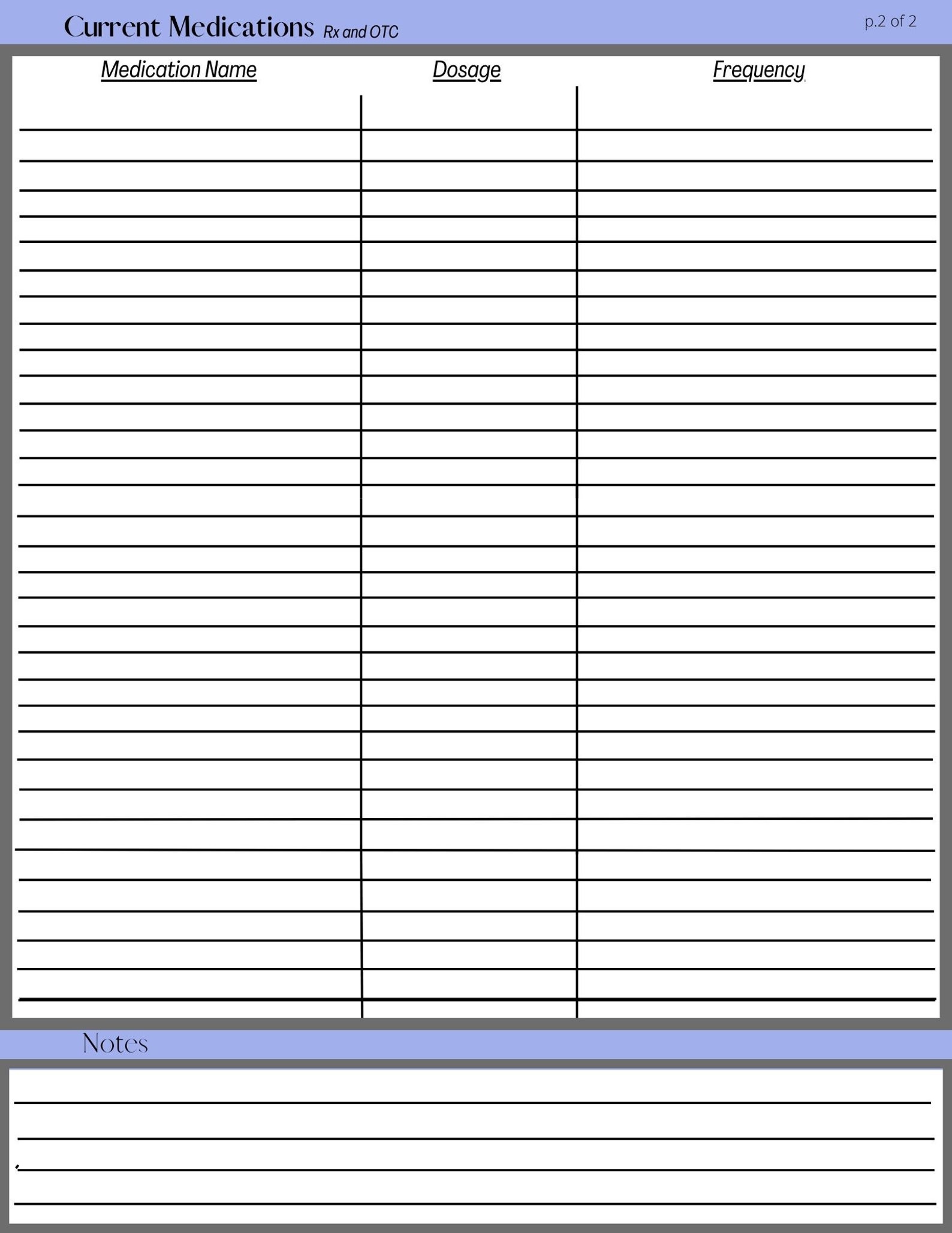 Personal Health Record, Medicationtracker, and Vital Sign Log - Etsy