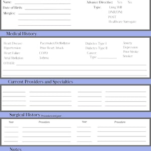 Personal Health Record, Medicationtracker, and Vital Sign Log - Etsy