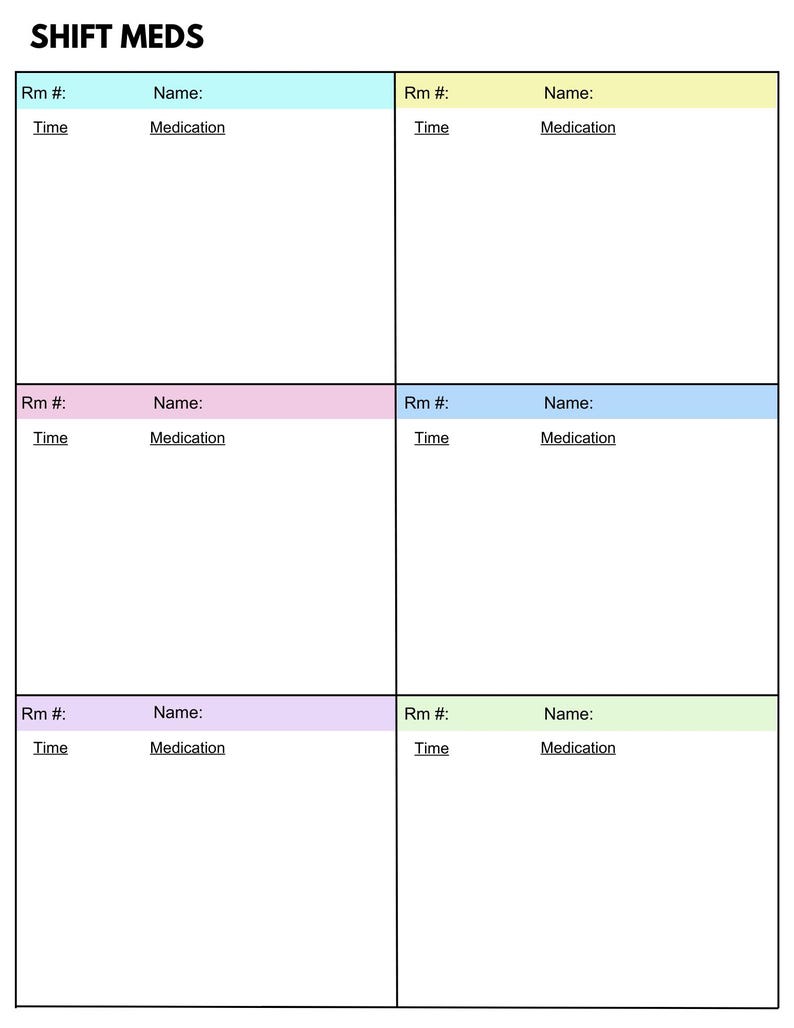 Shift Med Schedule (6-patient) - Etsy