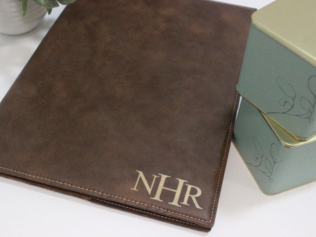 Leather Portfolio, Monogrammed Leather Portfolio, Personalized Leather ...