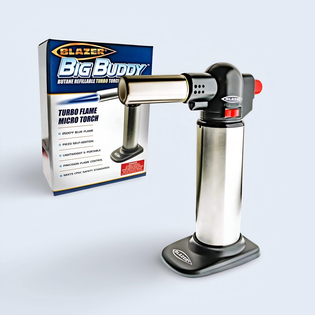 Blazer Big Buddy Black Refillable Butane Torch | Adjustable Flame ...