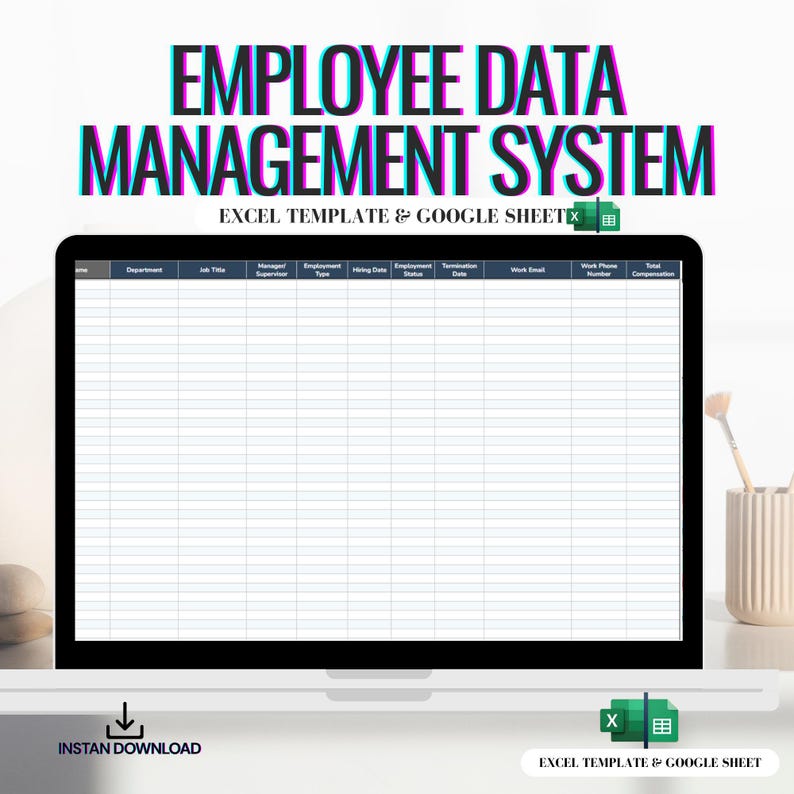 Employee Data Excel Template | HR Management, Payroll, Attendance (digital Download) - Etsy