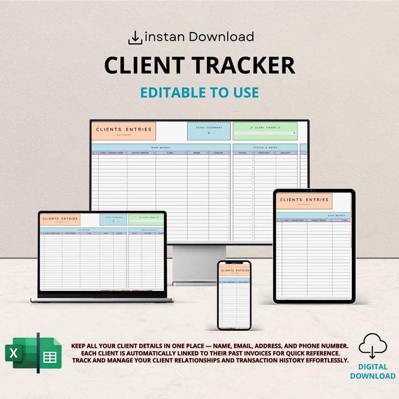Invoice Bill Tracker Excel Template | Invoice Generator + Payment ...