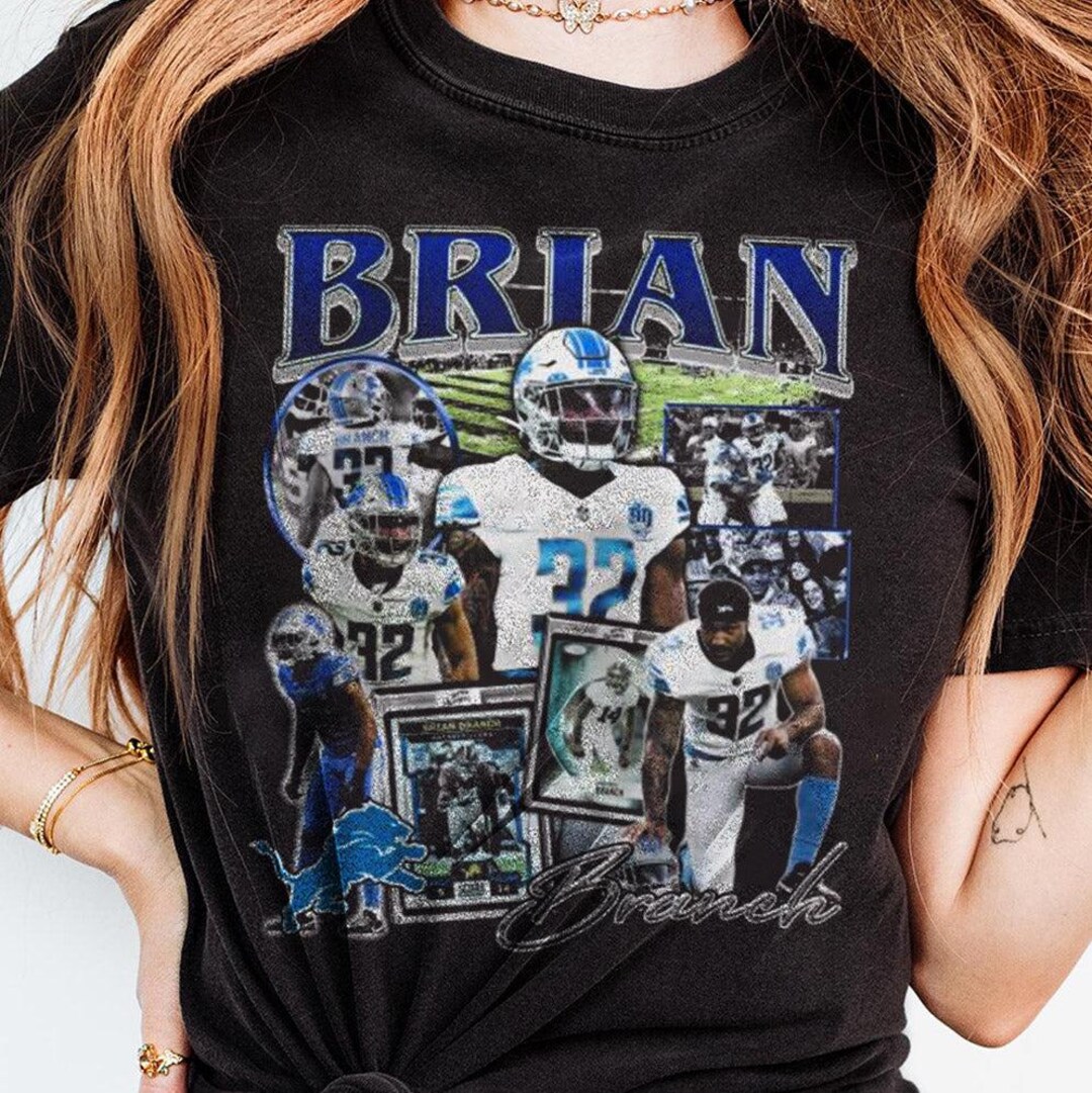Vintage Brian Branch Detroit Lions, Vintage Sports Shirt, Lions Fan ...