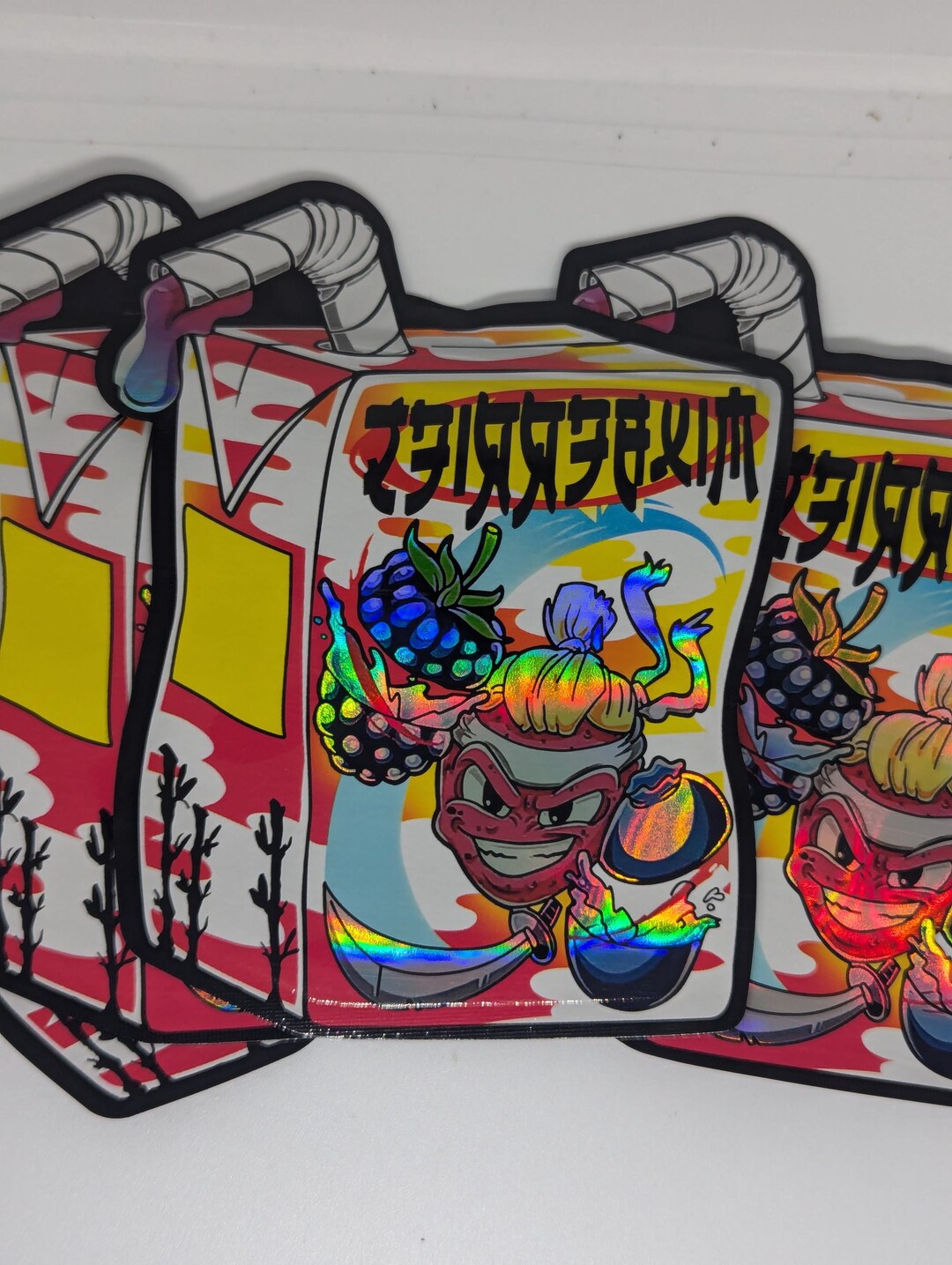 3D Fruit Ninja Juice Box Design Shaped Smell Proof Mylar Storage Bag 3 ...