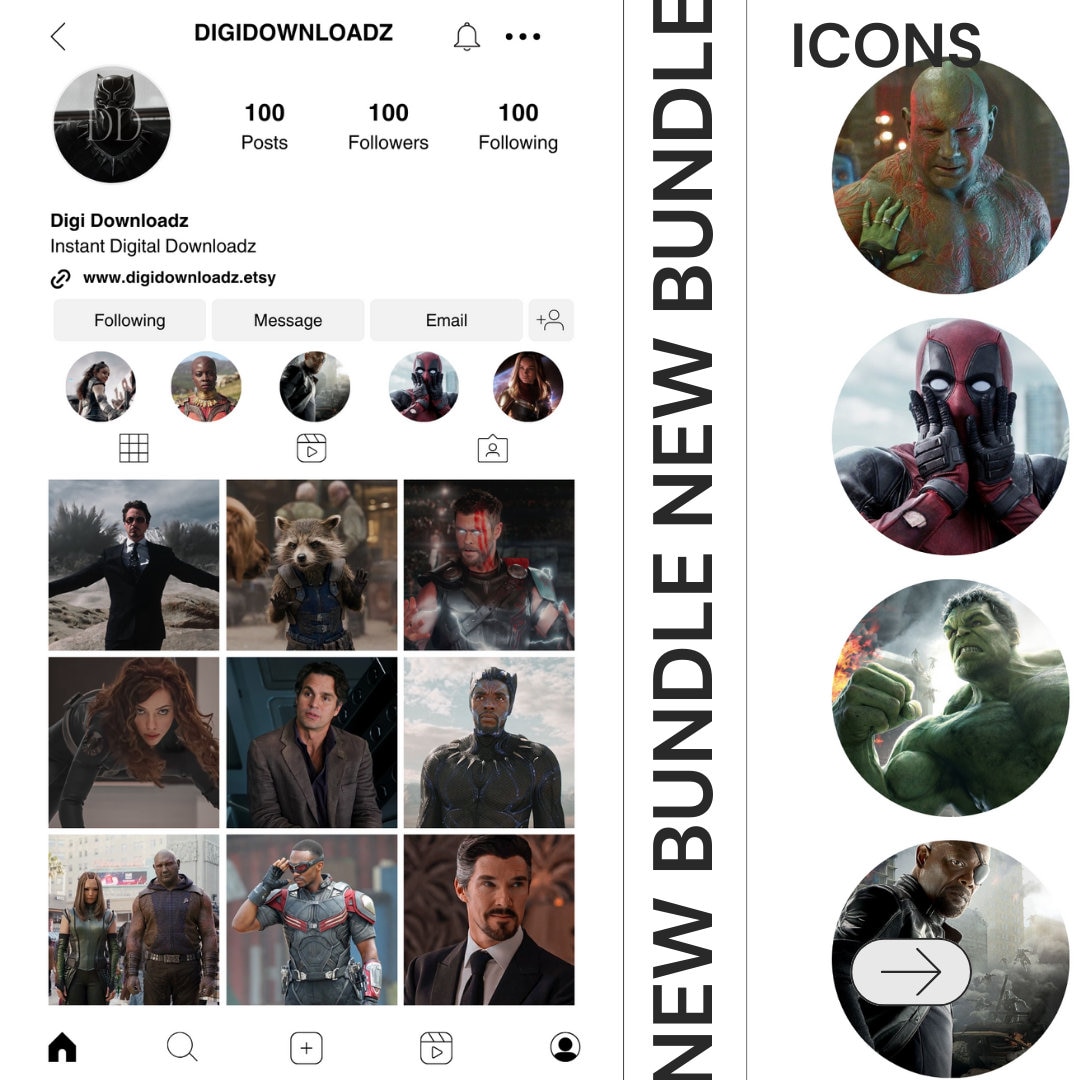30 Icons Marvel Avengers Pfp Icon Social Media Highlight Reel Organize ...