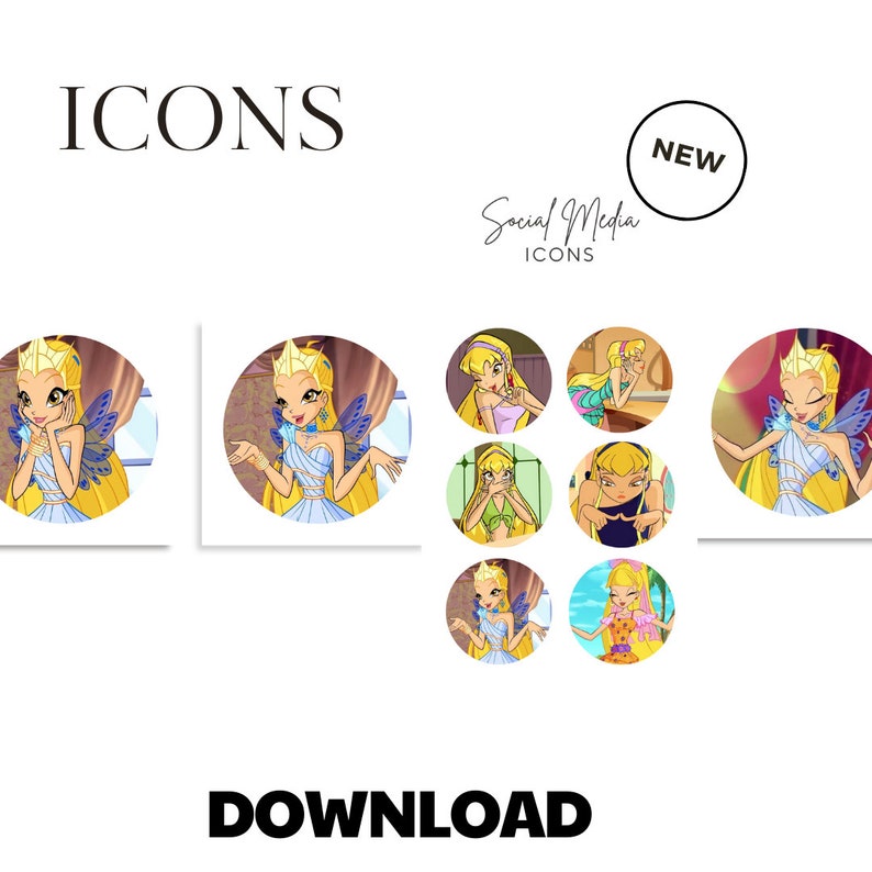 30 Icons Winx Stella Pt 2 Profile Picture PFP Digital Download Bundle ...