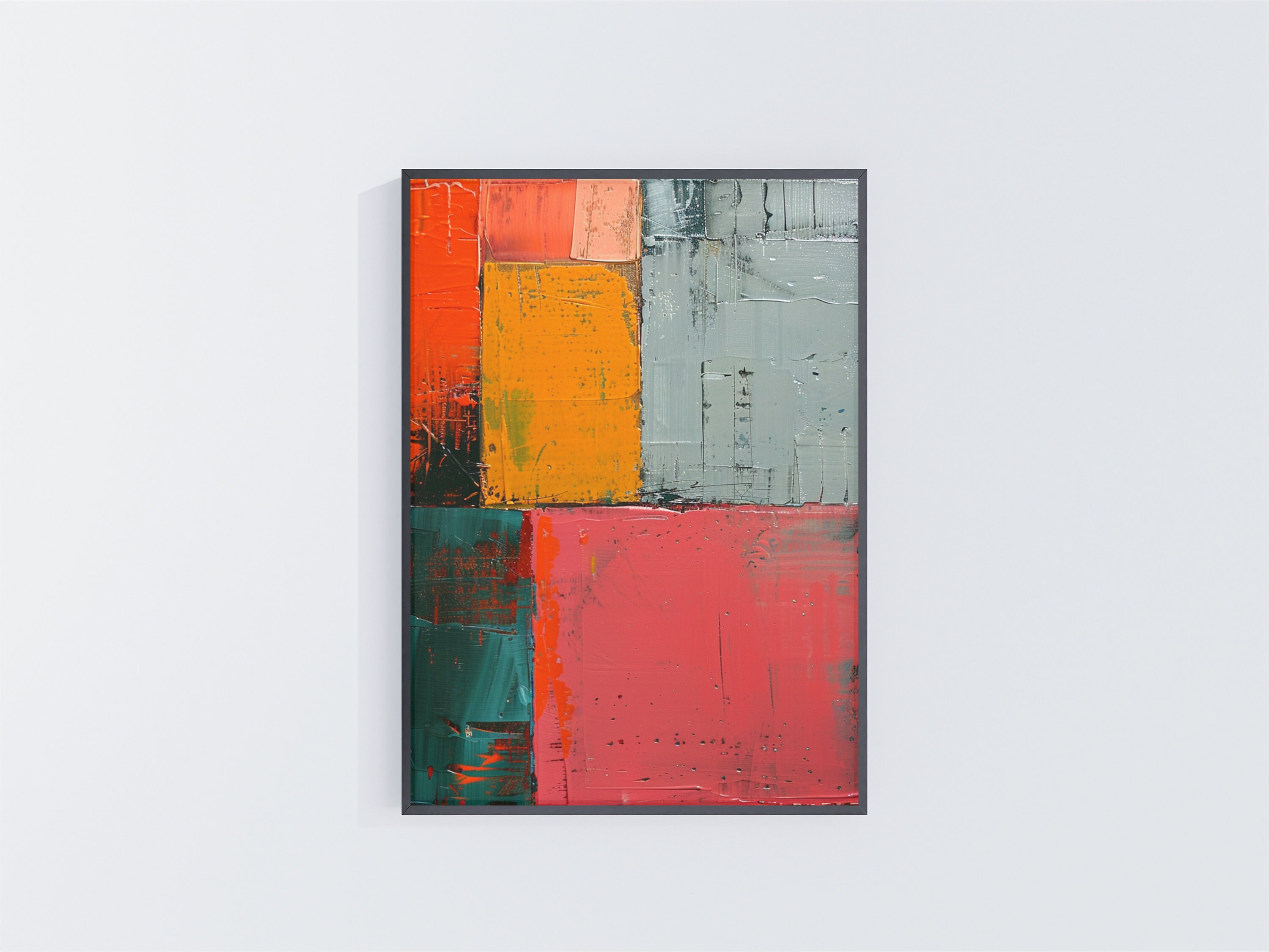 Abstract Color Patch Poster Blended Borders Modern Home Office Decor ...