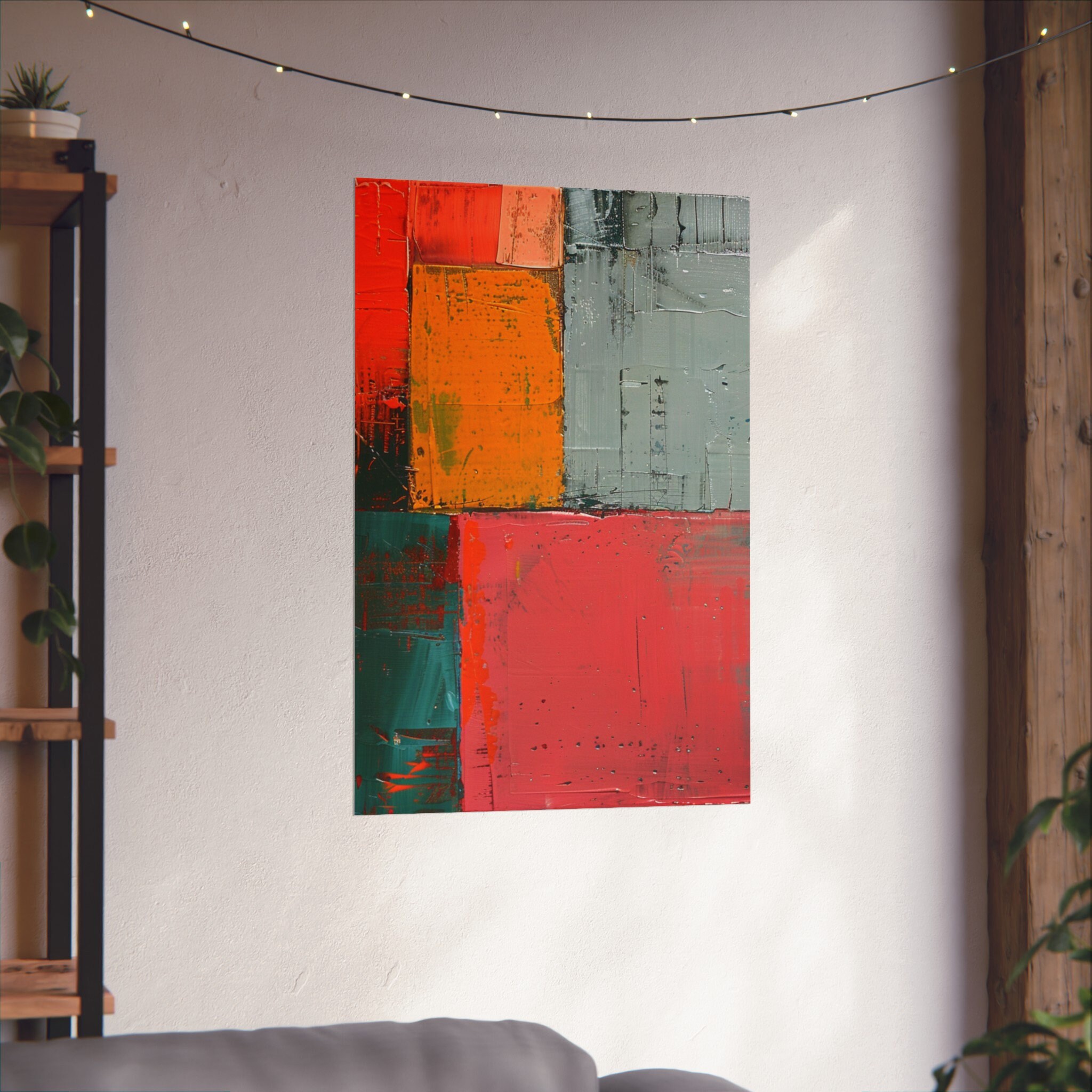 Abstract Color Patch Poster Blended Borders Modern Home Office Decor ...