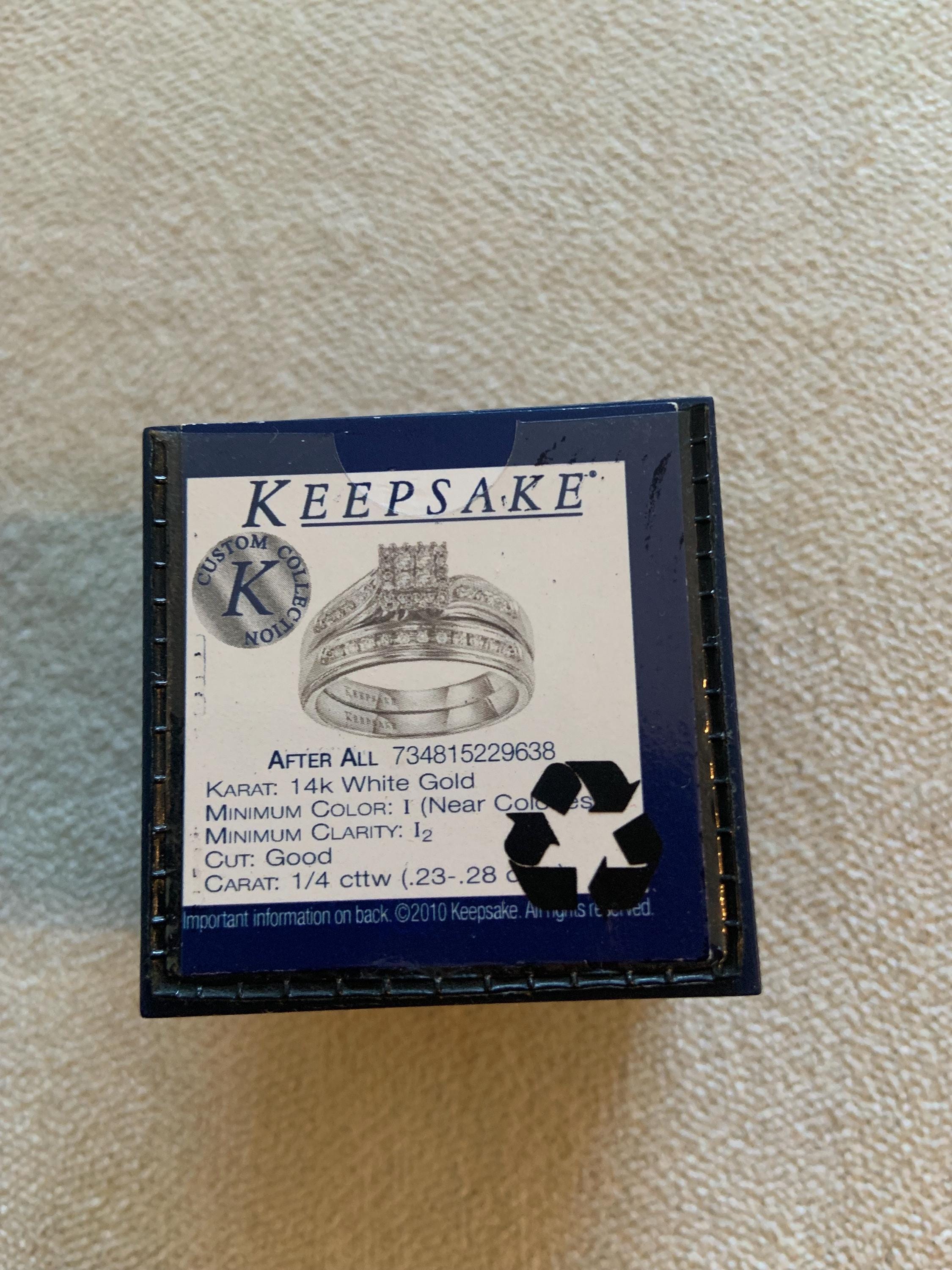 Vintage Keepsake 14K White Gold Engagement & Wedding Ring Set, Size 7 ...