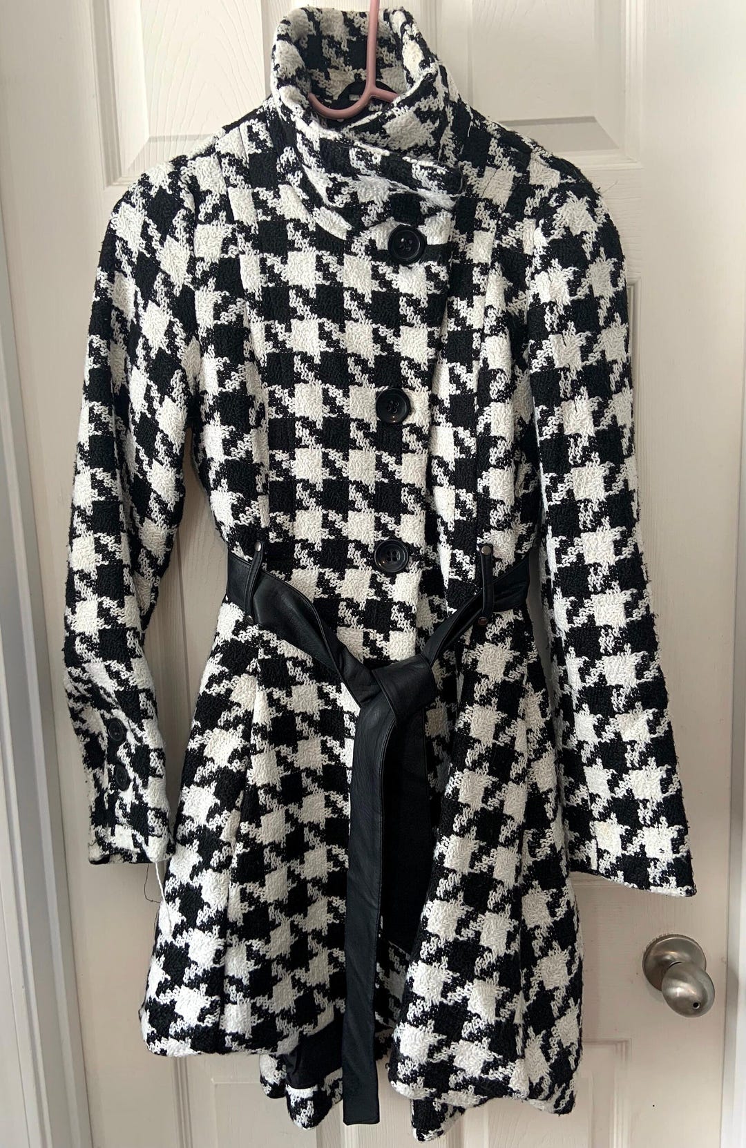 Vintage Yoki Black White Winter Coat, Small - Etsy