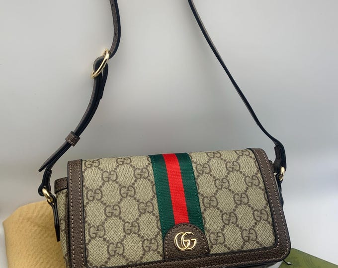 Gucci Supreme GG Logo Monogram Shoulder Bag, Brown - Etsy