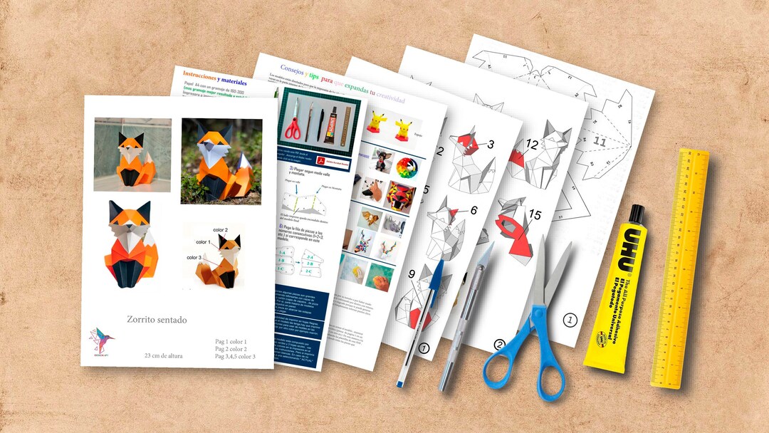 Sitting Fox Papercraft Animals Trophies to Print, Cut and Paste ...