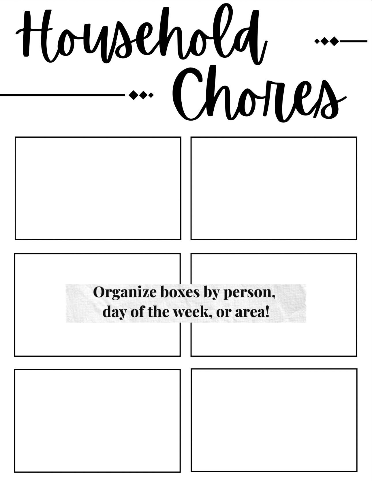 Blank Home Organization Charts - Etsy