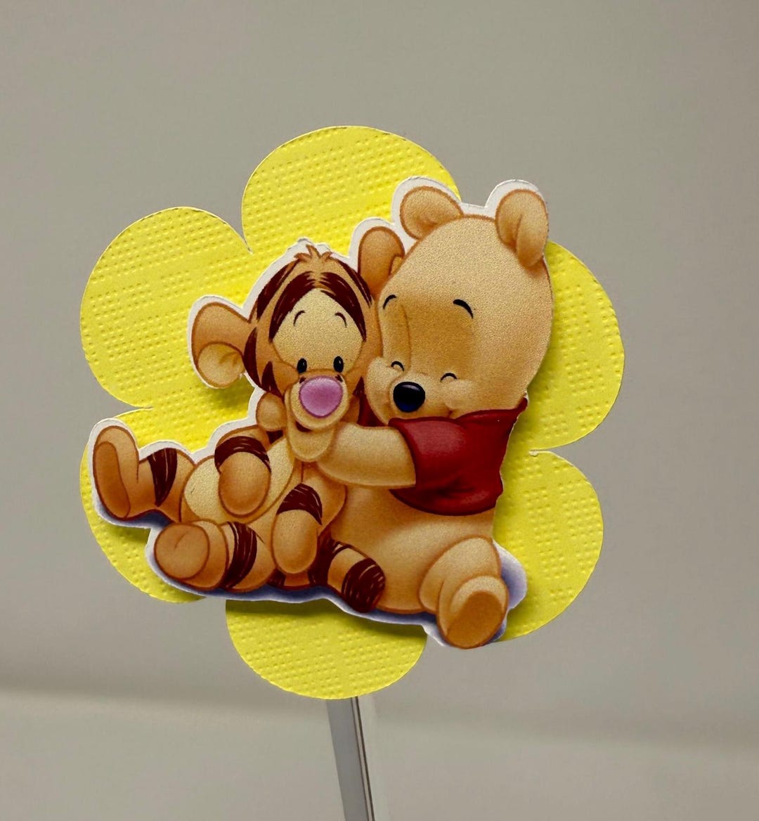 Pooh and Tigger Cupcake Toppers (SET OF 12) Winnie the Pooh Cupcake ...