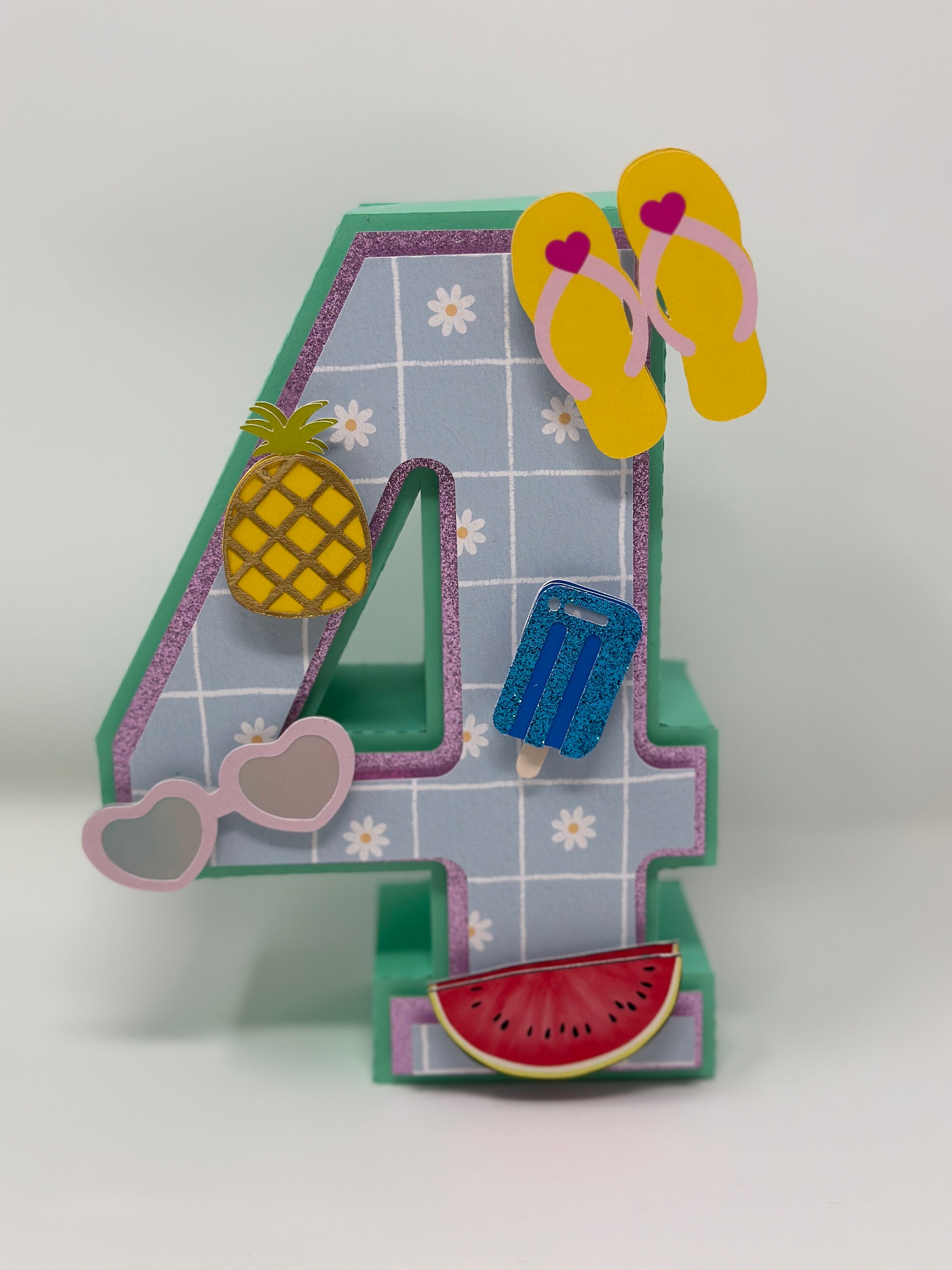 Summer 3D Number Pool Party 3D Number Summer Centerpiece Pool Party ...