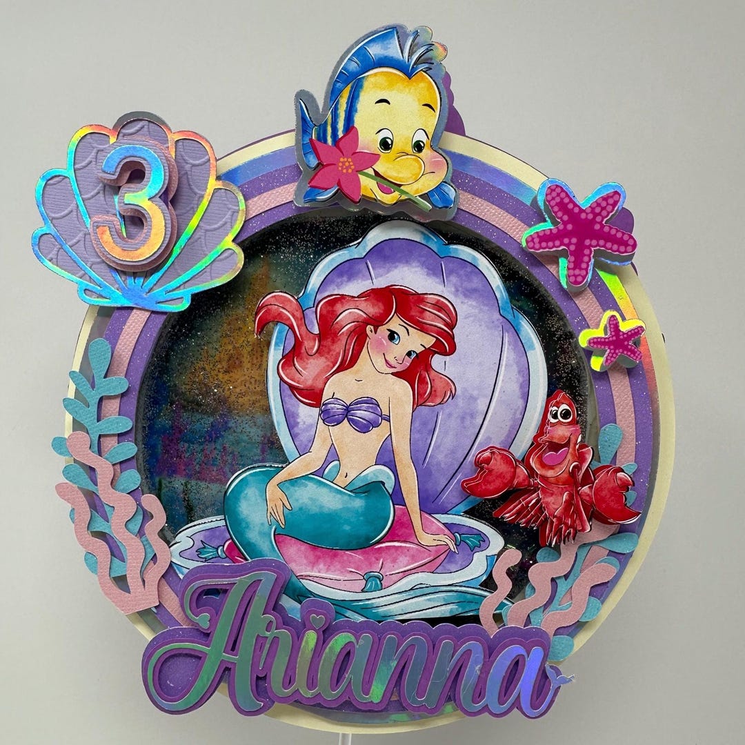 Little Mermaid Cake Topper: Ariel Birthday Party Decor - Etsy