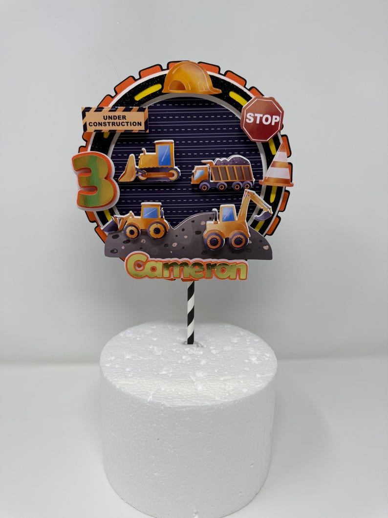 Construction Cake Topper, Birthday Party Decor - Etsy