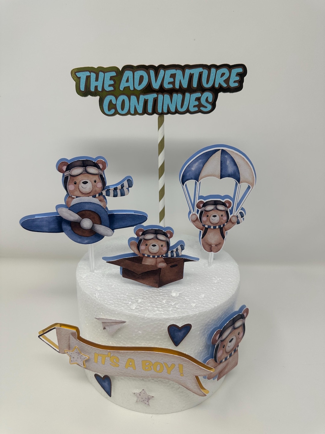 Bear Airplane Cake Topper: Aviator Birthday Party Decoration - Etsy