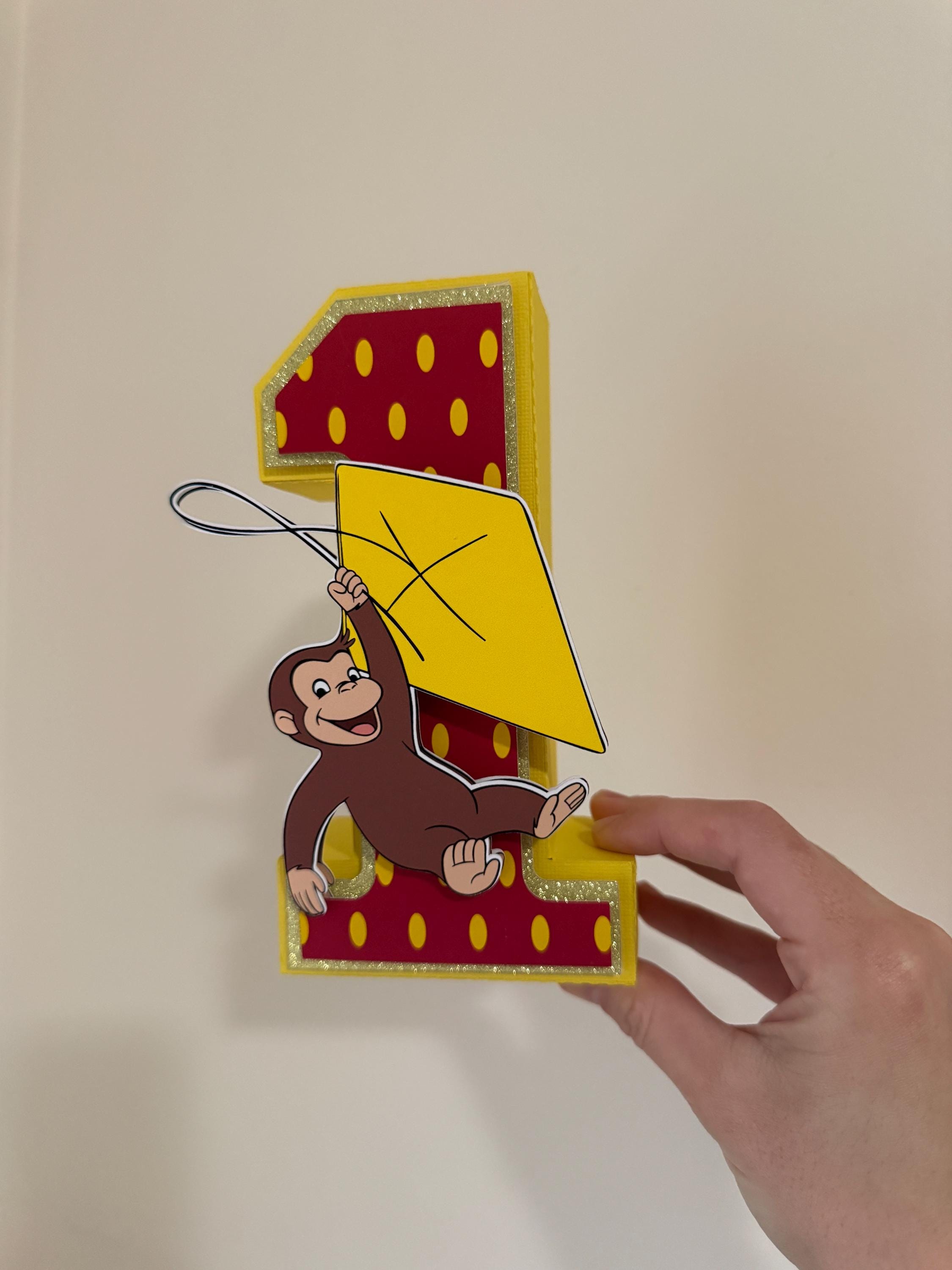 Curious George 3D Number Party Decor – Yellow Cardstock Figures - Etsy