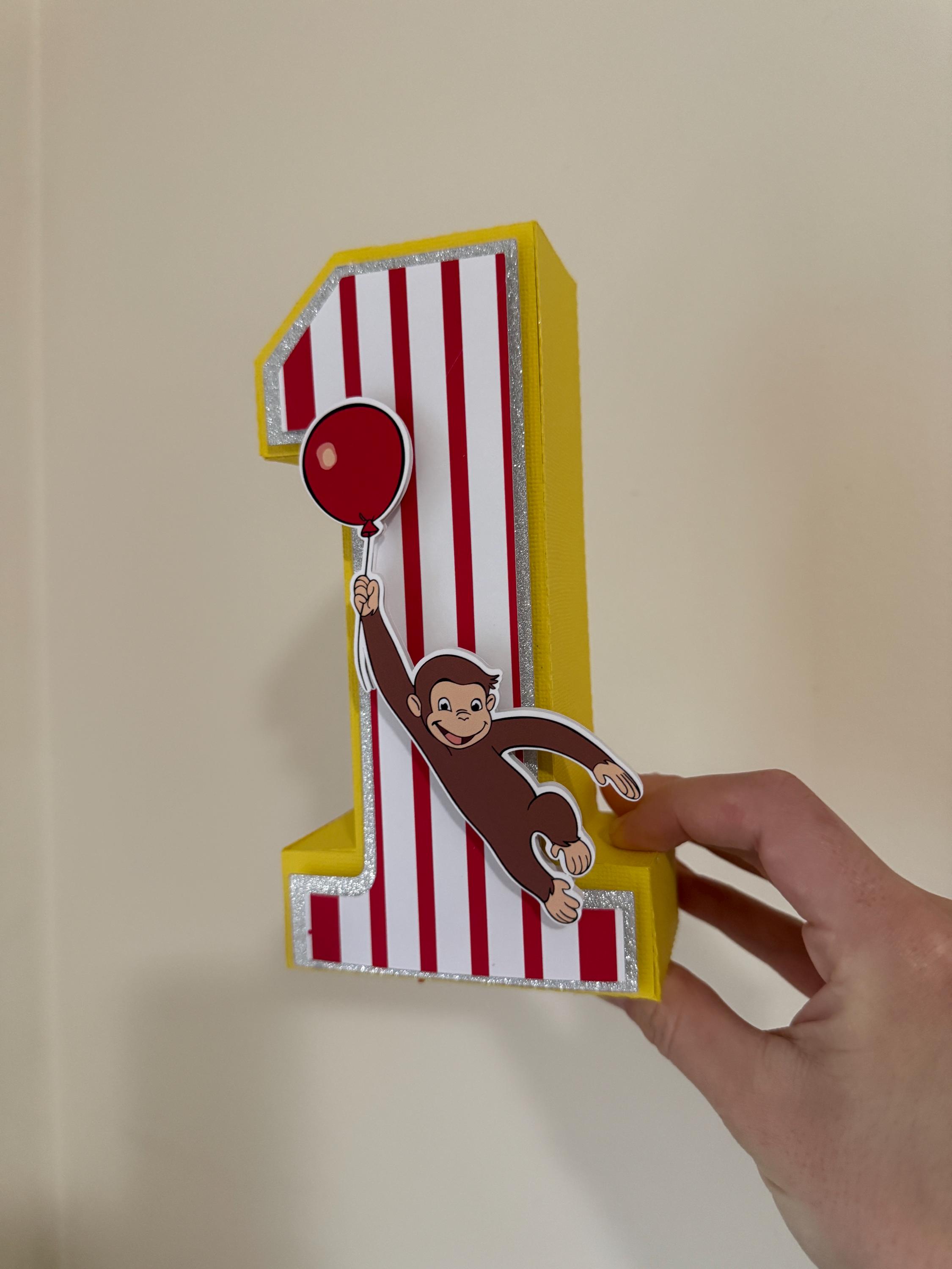 Curious George 3D Number Party Decor – Yellow Cardstock Figures - Etsy