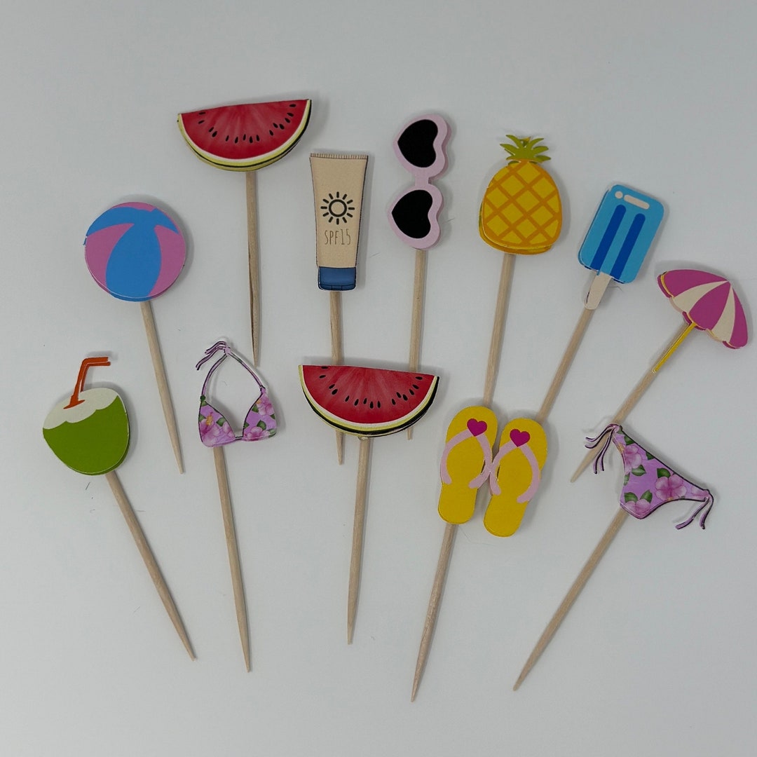 Summer Cupcake Toppers Summer Truffle Toppers (SET OF 12) Topo Para ...