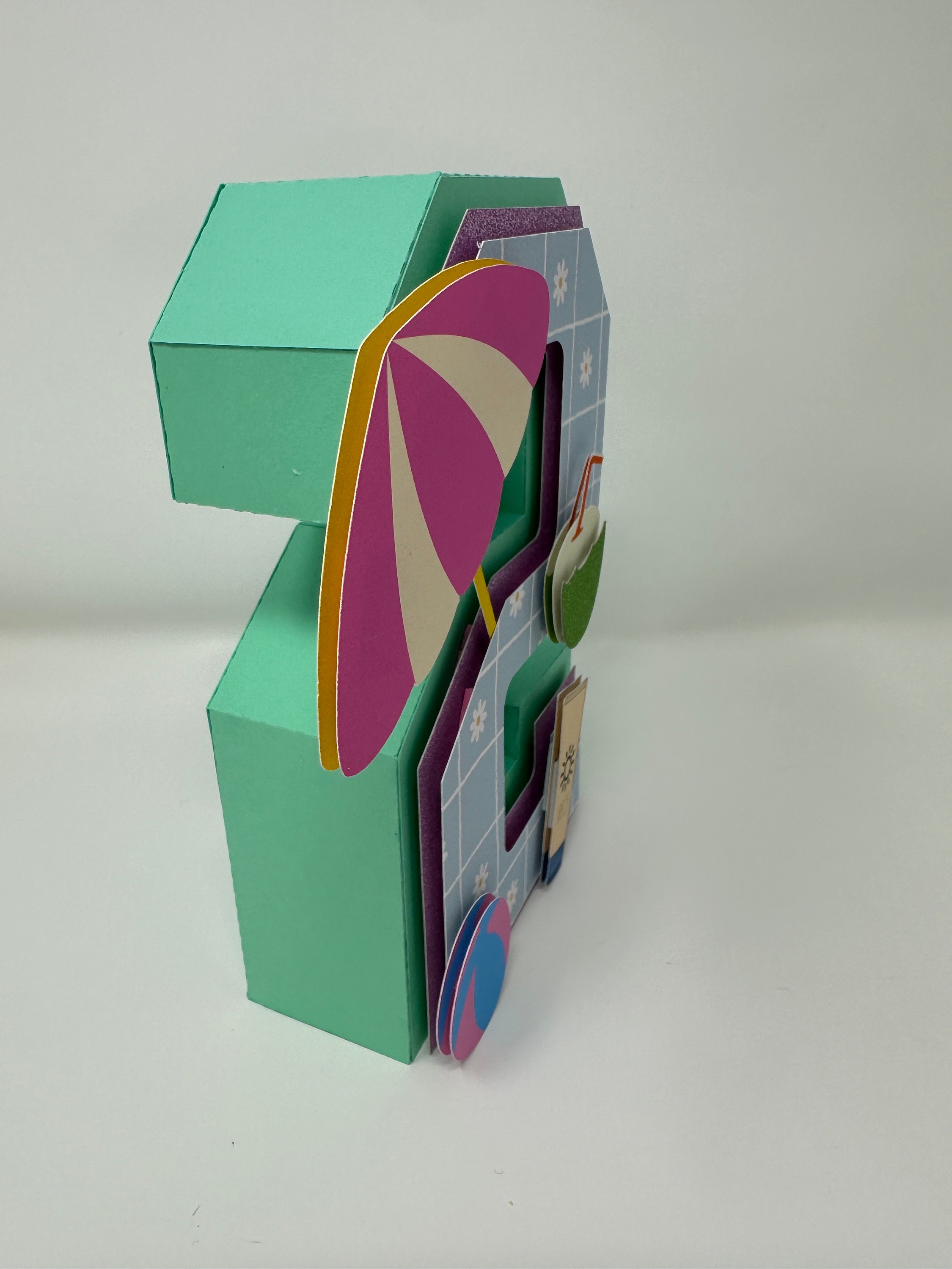 Summer 3D Number Pool Party 3D Number Summer Centerpiece Pool Party ...