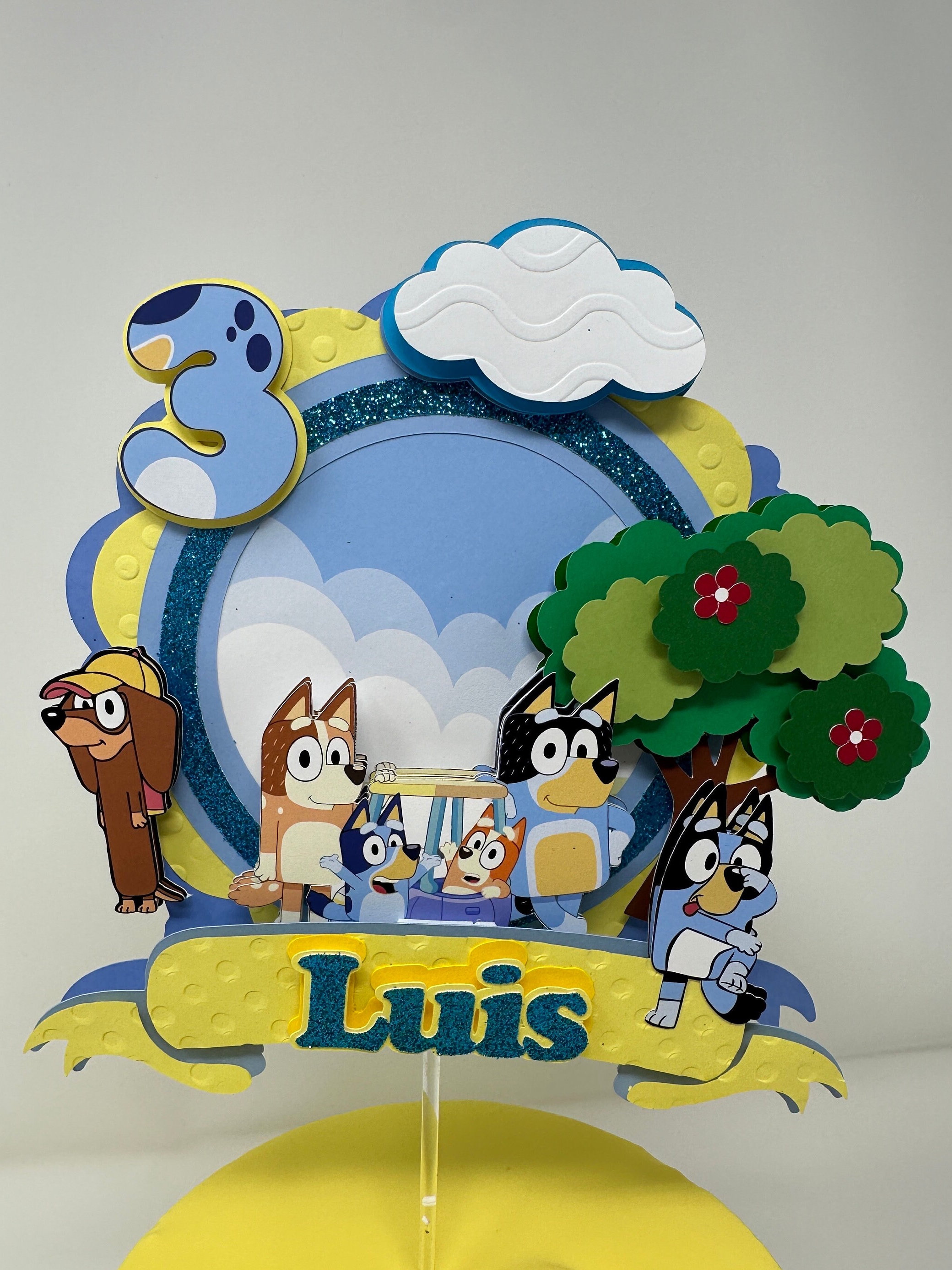 Bluey Cake Topper Blue Topper Bluey Party Bluey Birthday Invitation - Etsy