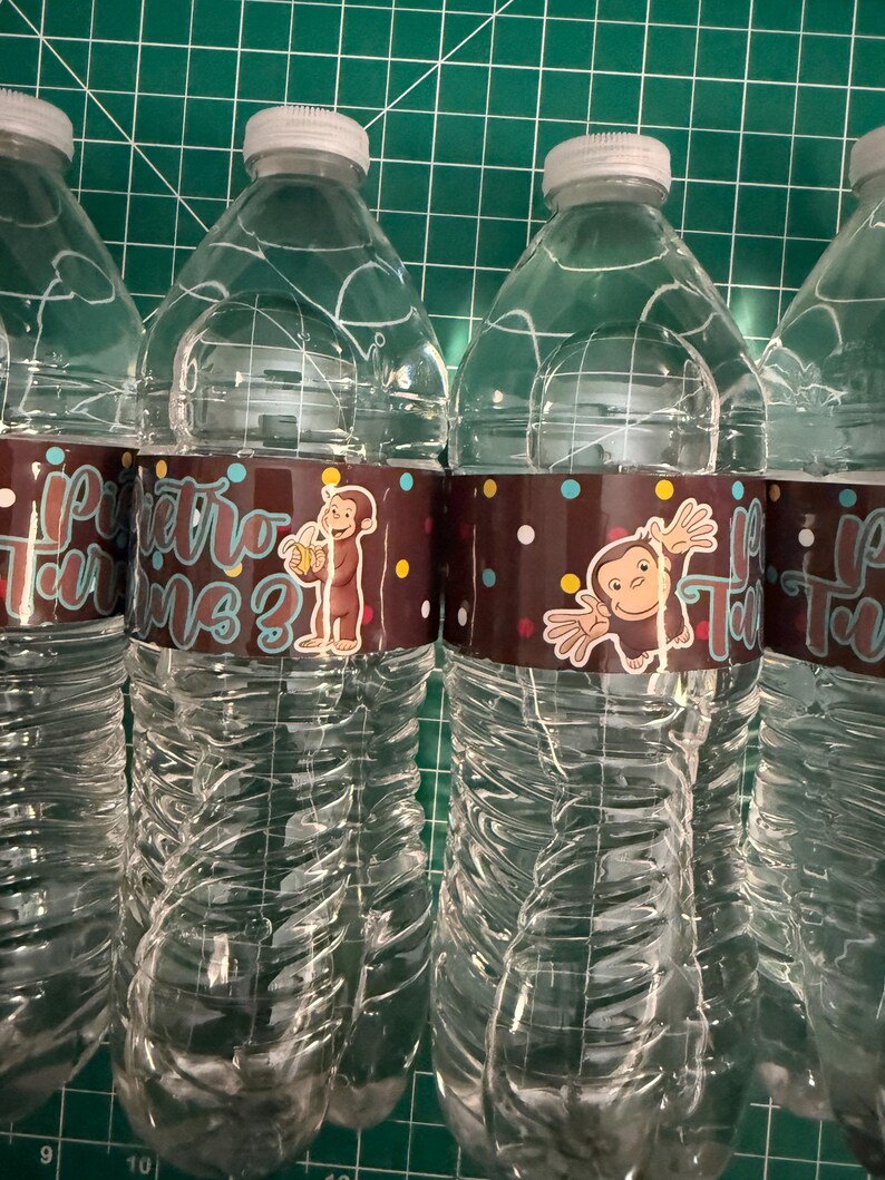 Curious George Birthday Water Bottle Labels - Set of 5 - Etsy