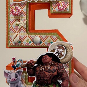 Maui 3D Number Centerpiece: Moana Birthday Party Decor - Etsy