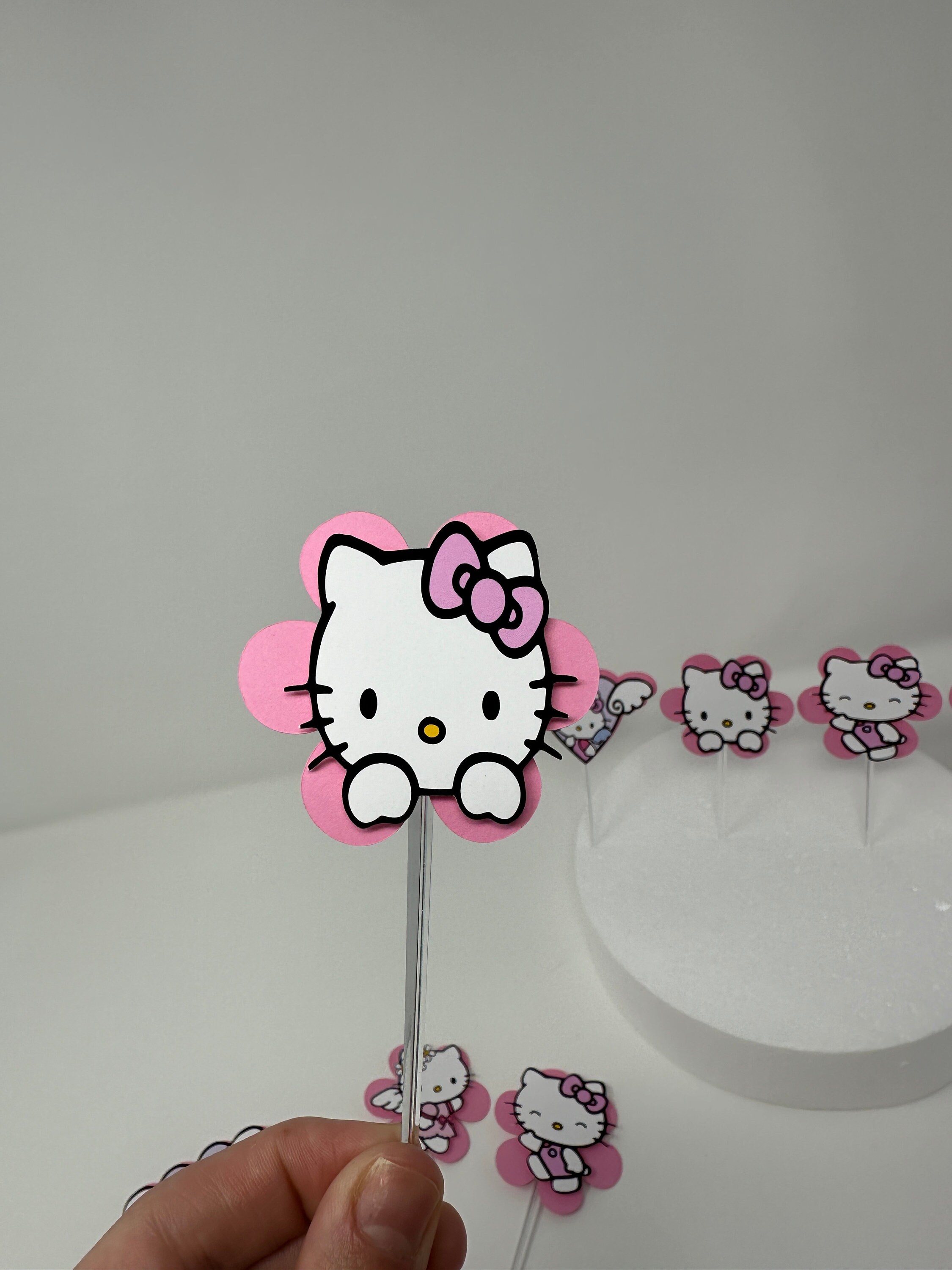 Hello Kitty Cupcake Topper set of 12 - Etsy