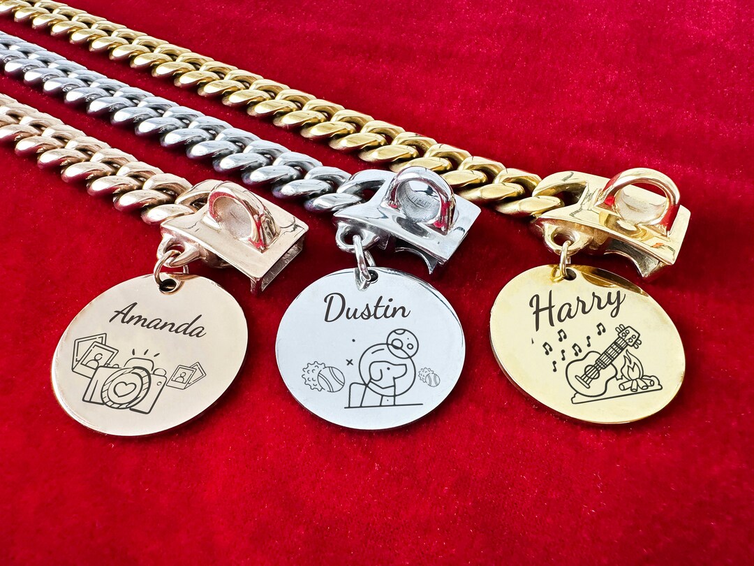Custom Dog Collar With Name Tag,personalized Cuban Chain Link Dog ...