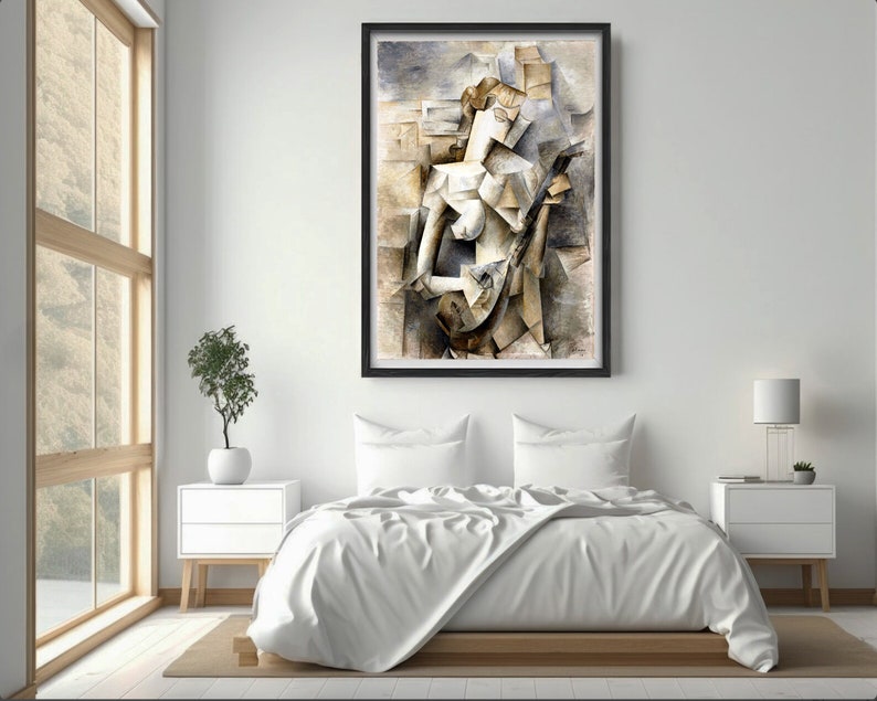 Pablo Picasso Mandolin Player Girl 1910 Posterprint Canvas Painting ...