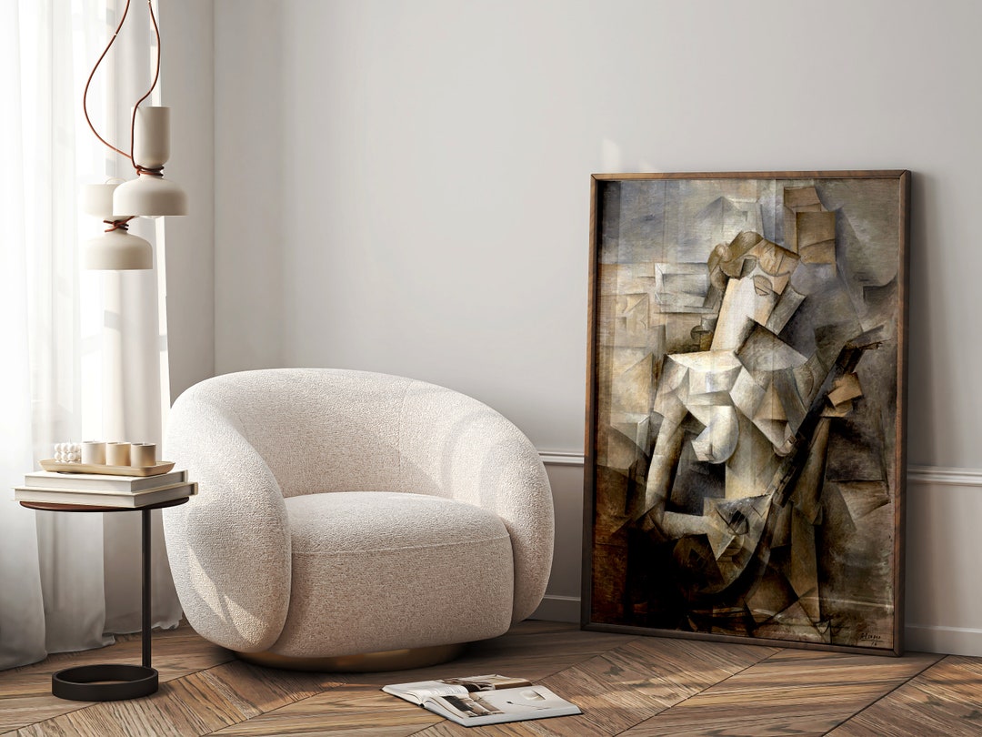 Pablo Picasso Mandolin Player Girl (1910) Posterprint Canvas Painting ...