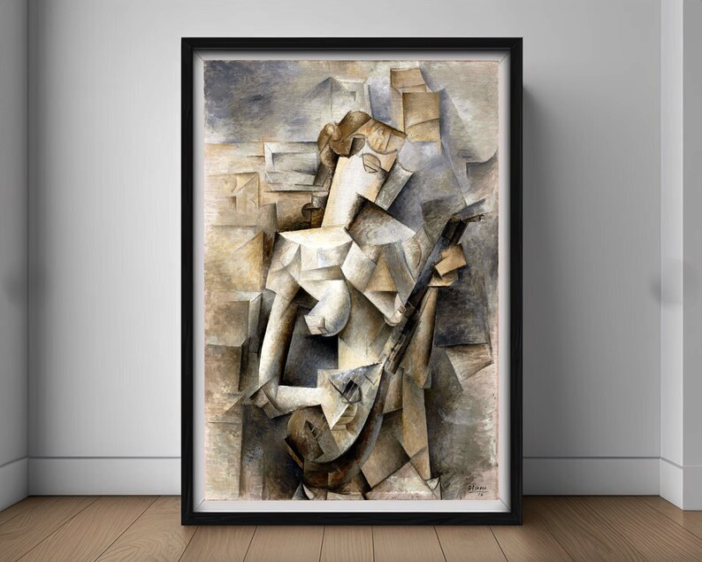 Pablo Picasso Mandolin Player Girl 1910 Posterprint Canvas Painting ...