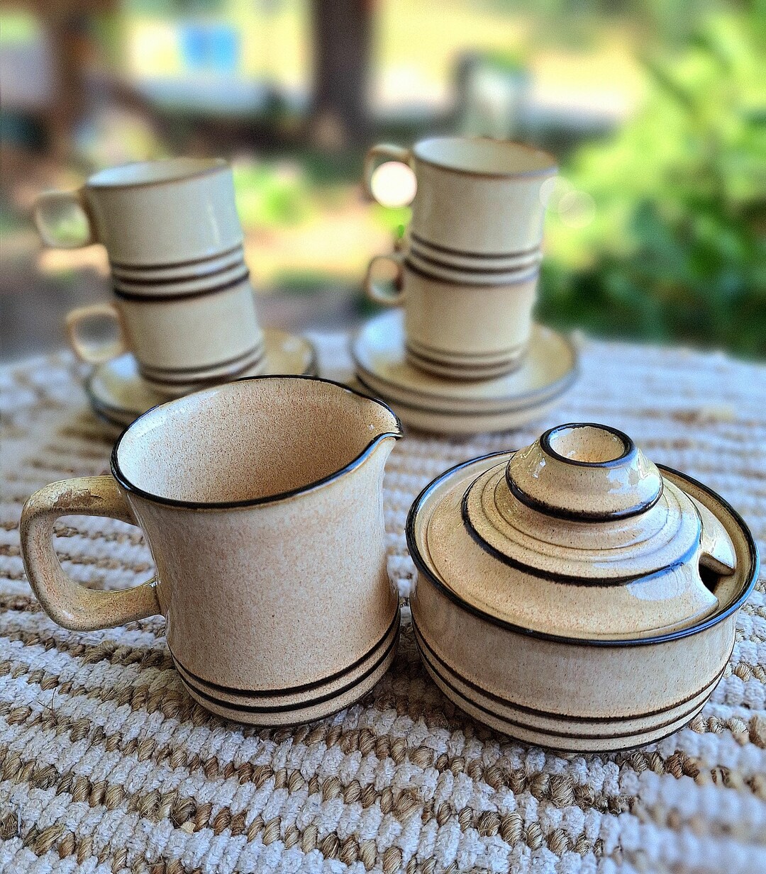 Vintage Denby England Sugar & Creamer, Sahara Pattern, Earthy Neutrals ...