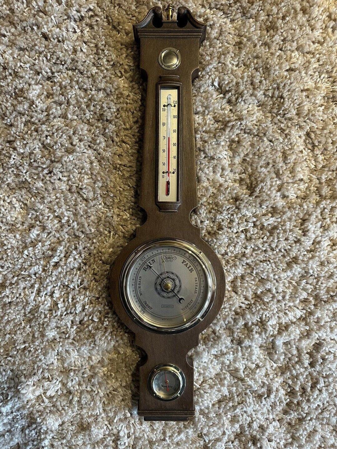 Springfield Barometer Thermometer Wall 23 3/4 Vintage Plastic Weather ...